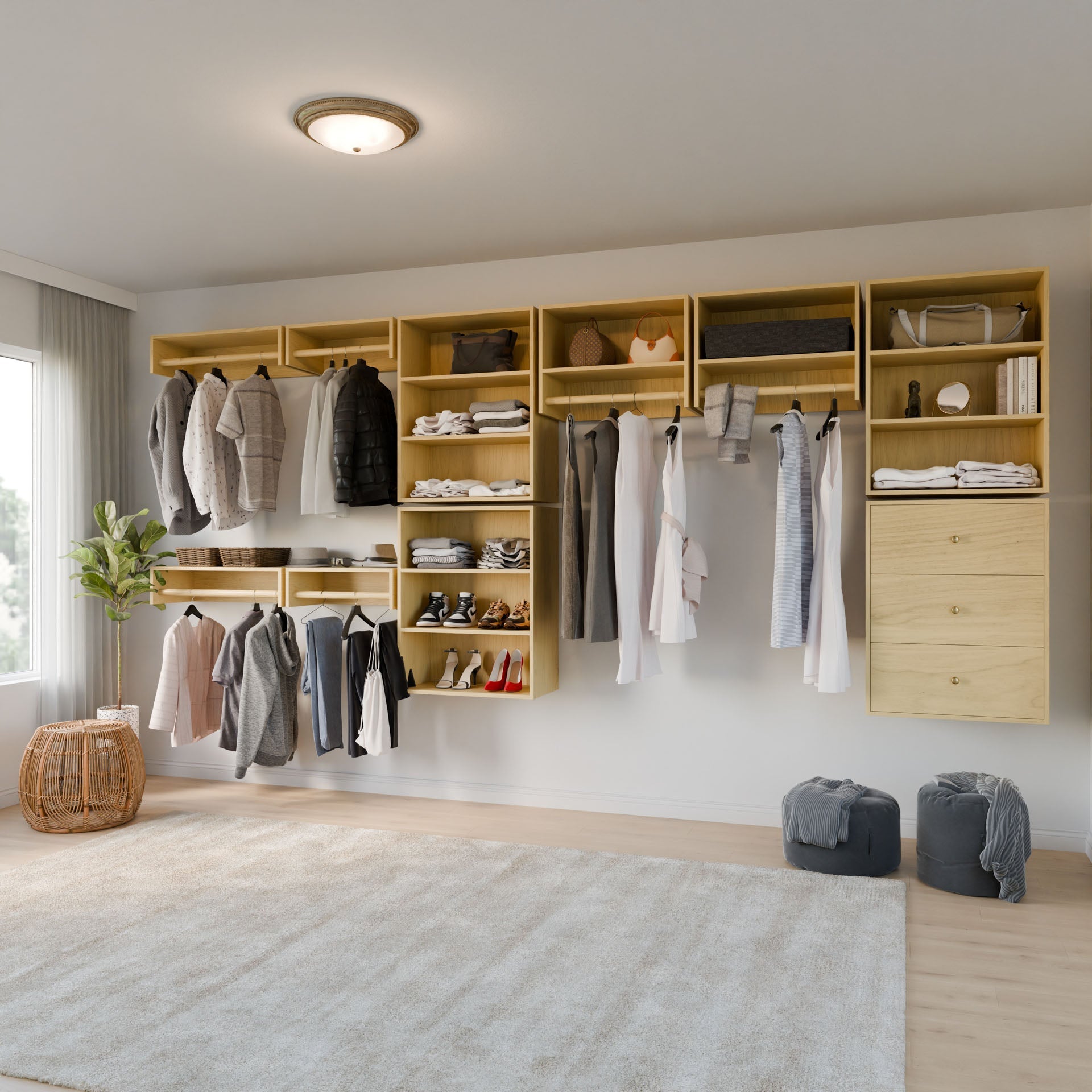 Custom Maine-Made Closet Systems in Walnut, Maple, Cherry & White Oak ...