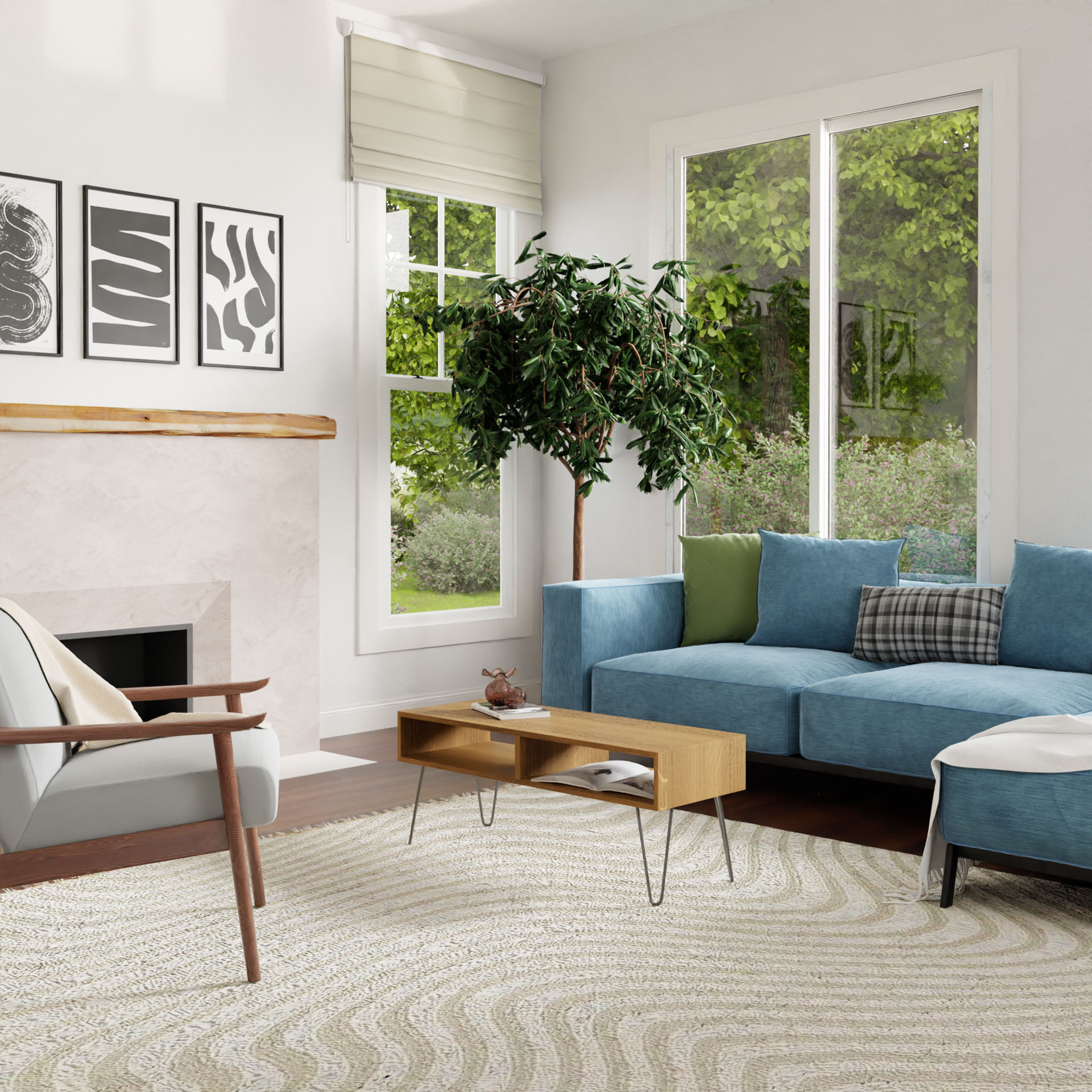 Coffee Table in White Oak Extra Small